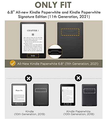 MoKo Case for 6.8" Kindle Paperwhite (11th Generation-2021) and Kindle Paperwhite Signature Edition, Light Shell Cover with Auto Wake/Sleep for Kindle Paperwhite 2021 E-Reader, Gray Forest