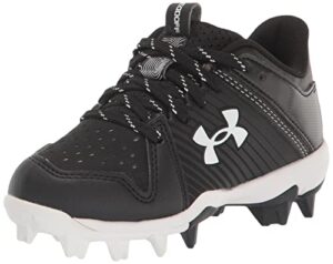 under armour baby boys leadoff low junior rubber molded cleat baseball shoe, (001) black/black/white, 12 little kid us