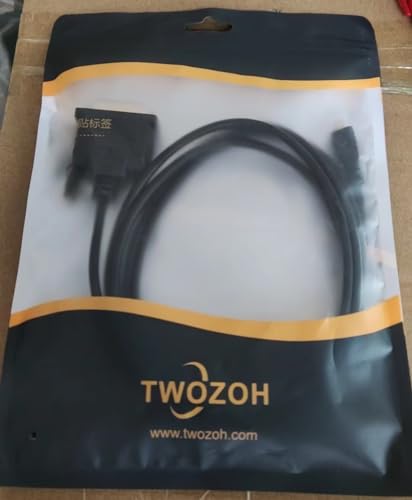 Twozoh Micro HDMI to DVI Cable 6FT, Micro HDMI 1.4 to DVI 24+1 Pin Male to Male Cable Support 1080P Full HD