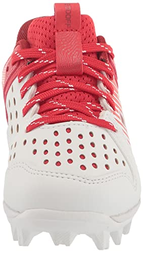 Under Armour Baby Boys Leadoff Low Junior Rubber Molded Cleat Baseball Shoe, (601) Red/White/White, 3 Little Kid US