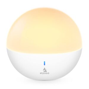 nexigo night light, portable one-key baby bedside lamp, rgb changing speed adjustable & dimmable, rechargeable touch nursery nightlight, for kids bedroom, bathroom (spherical)