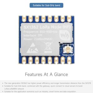 Waveshare Core1262 HF LoRa Module, SX1262 Chip, Meshtastic Devices,Long-Range Communication, Anti-Interference, Suitable for Sub-GHz Band