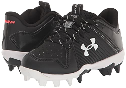 Under Armour Baby Boys Leadoff Low Junior Rubber Molded Cleat Baseball Shoe, (001) Black/Black/White, 12 Little Kid US