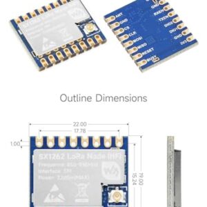 Waveshare Core1262 HF LoRa Module, SX1262 Chip, Meshtastic Devices,Long-Range Communication, Anti-Interference, Suitable for Sub-GHz Band