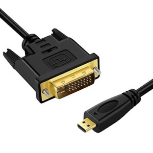 twozoh micro hdmi to dvi cable 6ft, micro hdmi 1.4 to dvi 24+1 pin male to male cable support 1080p full hd