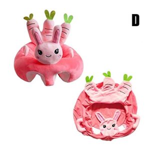 Qingsi 1Pcs Animal Shaped Baby Sitting Chair Baby Support Sofa Learn to Sit Feeding Chair Cover Baby Learning Sitting Chair for Toddlers 3-24 Month Baby Floor Plush Lounger(No Filling,just Cover)