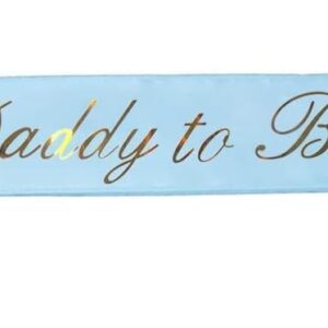 Daddy To Be & Mommy To Be Sash For Baby Shower- Blue w/Gold Lettering Baby Gender Reveal Ideas Boy Ideas Dad Diaper Party Favor New Father Gift Prince Decorations Dadchelor Baby Gifts Little Man