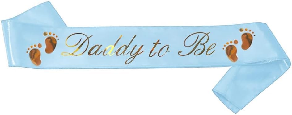 Daddy To Be & Mommy To Be Sash For Baby Shower- Blue w/Gold Lettering Baby Gender Reveal Ideas Boy Ideas Dad Diaper Party Favor New Father Gift Prince Decorations Dadchelor Baby Gifts Little Man