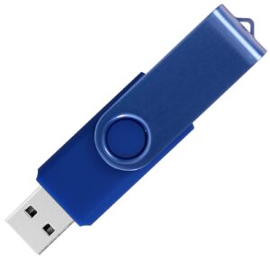 KAISLE 64GB USB Flash Drives 2 Pack USB 2.0 Thumb Drive Pen Drive Swivel Memory Sticks (2 Colors: Black Blue)