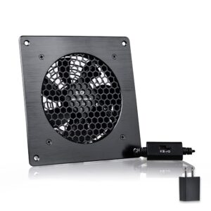 scccf usb cabinet 120mm fan quiet cooling fan system 6" with speed control, for home theater av cabinets