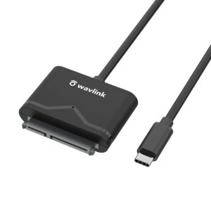 wavlink sata to usb c adapter cable, usb-c (thunderbolt 3) to sata iii hard driver adapter compatible for 2.5" ssd and hdd hard drive 5gbps sata iii uasp