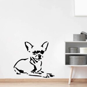 Wall Sticker Decal Art Décor Cartoon Chihuahua Dog Wall Decal Kids Room Living Room Puppy Pet Dog Animal Wall Sticker Baby Nursery Vinyl Home Decor62X57CM