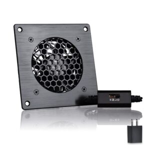 scccf usb cabinet 80mm fan quiet cooling fan system 4" with speed control, for home theater av cabinets