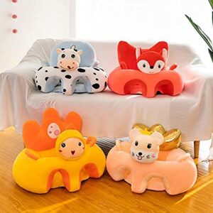 Qingsi 1Pcs Animal Shaped Baby Sitting Chair Baby Support Sofa Learn to Sit Feeding Chair Cover Baby Learning Sitting Chair for Toddlers 3-24 Month Baby Floor Plush Lounger(No Filling,just Cover)