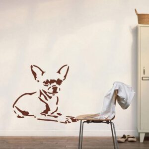 wall sticker decal art décor cartoon chihuahua dog wall decal kids room living room puppy pet dog animal wall sticker baby nursery vinyl home decor62x57cm