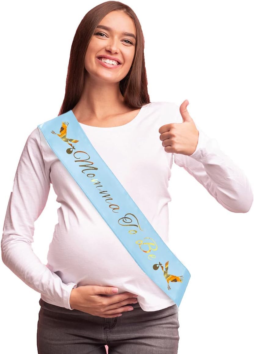 Daddy To Be & Mommy To Be Sash For Baby Shower- Blue w/Gold Lettering Baby Gender Reveal Ideas Boy Ideas Dad Diaper Party Favor New Father Gift Prince Decorations Dadchelor Baby Gifts Little Man