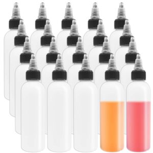 szsrcywd 20 pack 4 oz/120 ml boston dispensing bottles,plastic squeeze bottles with twist top cap,round ldpe bottles for paint,liquids,inks,kitchen,household