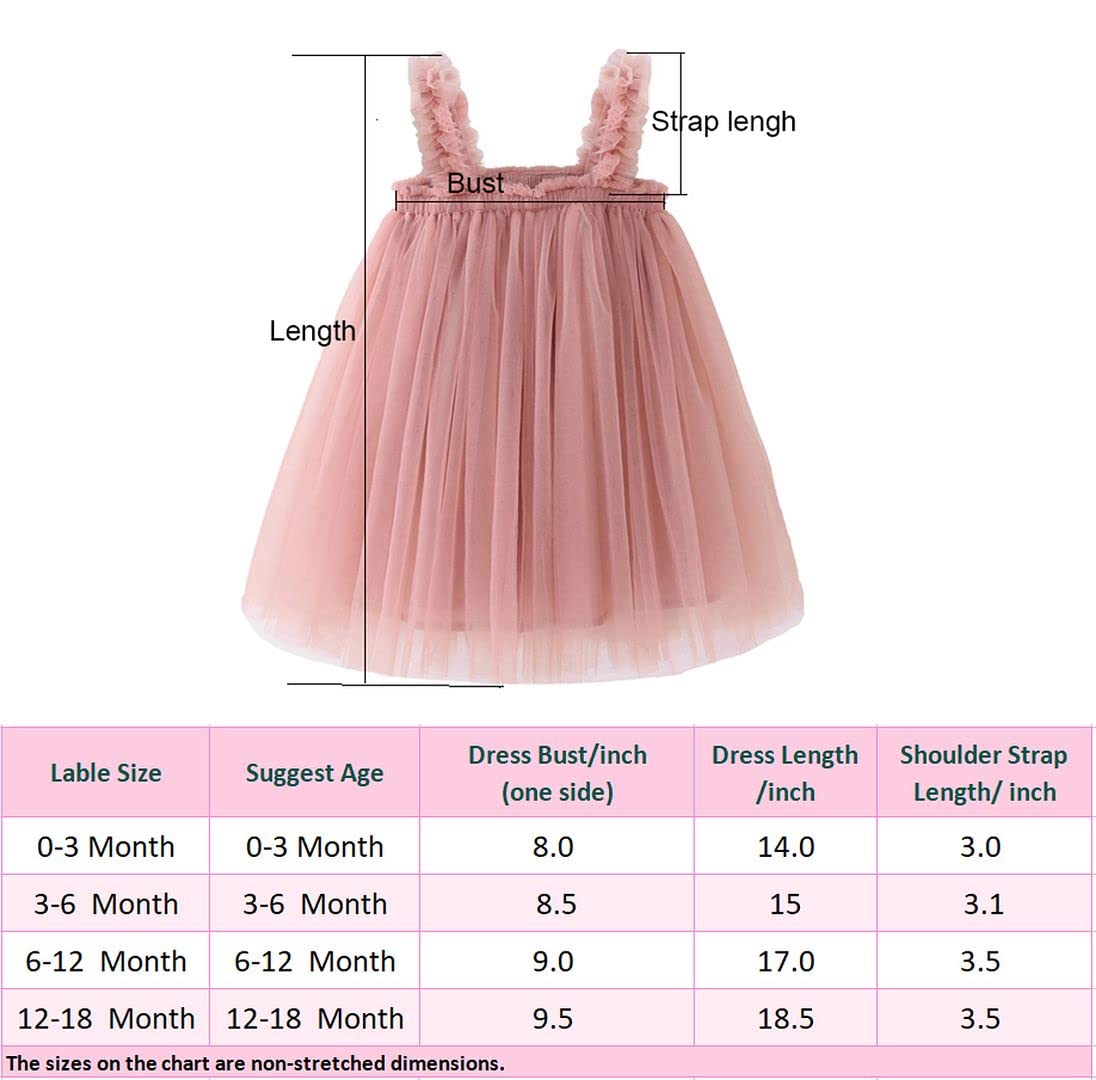 Bow Dream Baby Girls Toddler Tutu Dress Infant Tulle Dress Party Princess Dress with Flower Headband Ivory 0-3 Months