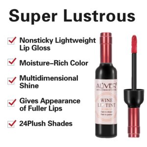 Wine Lip Tint, Lip Stain Long Lasting Waterproof, 6 Colors /Set Wine Bottles Lipstick Matte Lip Gloss, Moisturizing and Non Stick Cup Liquid Lip Tint Stain, Not Smudge Lip Makeup Natural Lipstick