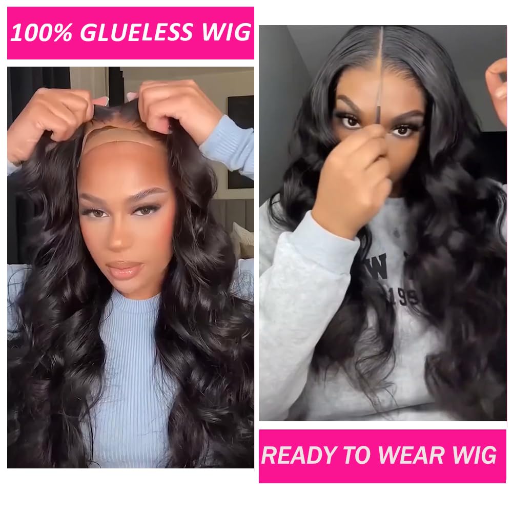 shefleek 5x5 HD Lace Closure Wigs Human Hair Glueless Wigs Human Hair Pre Plucked 180% Density 5x5 Body Wave Closure Wig Brazilian Human Hair Wigs for Black Women 20 inch