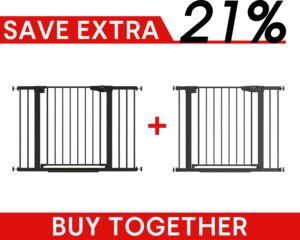 cumbor 29.7"-46” auto close safety baby gate,black & cumbor 29.7"-40.6” auto close safety baby gate,black