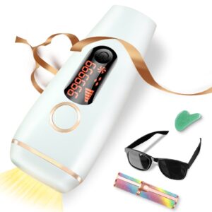 ipl hair removal is permanent and painless. upgrade to 999999 times for at-home facial hair remover for women and man, for armpits arms bikini line legs and facial hair removal(white)