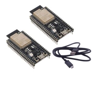 rcmall esp32-s2-saola-1r dev kit espressif development board based wi-fi mcu esp32-s2 wrover with 4mb flash and 2mb psram+micro usb cable (pack of 2)