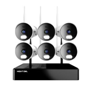 night owl sp bluetooth video home security camera system with (6) wi-fi ip 1080p hd indoor/outdoor spotlight cameras with 2-way audio and 1tb hard drive (expandable up to 8 cameras)