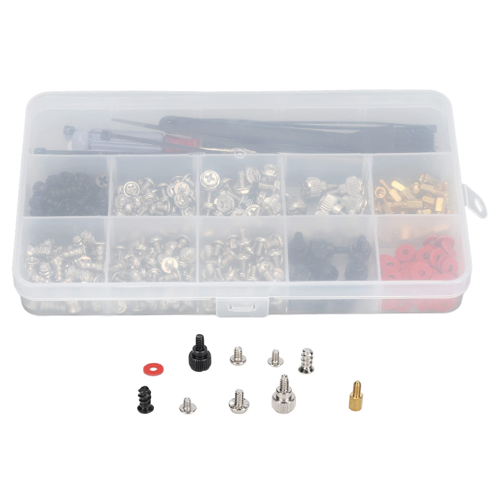 PC Screws Assortment, Cable Tie Computer Screw Washer Various Sizes Screwdriver for Motherboard for CPU Disk for Maintenance