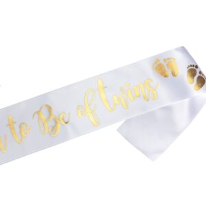 OLILLY White sash for a Mom to Be of Twins - Perfect for a Baby Shower Party (Mom to Be of Twins)