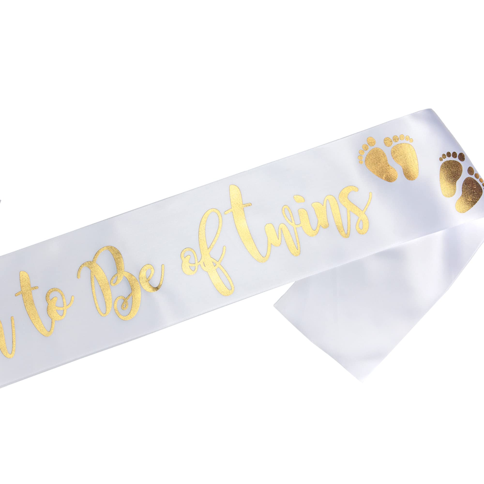 OLILLY White sash for a Mom to Be of Twins - Perfect for a Baby Shower Party (Mom to Be of Twins)