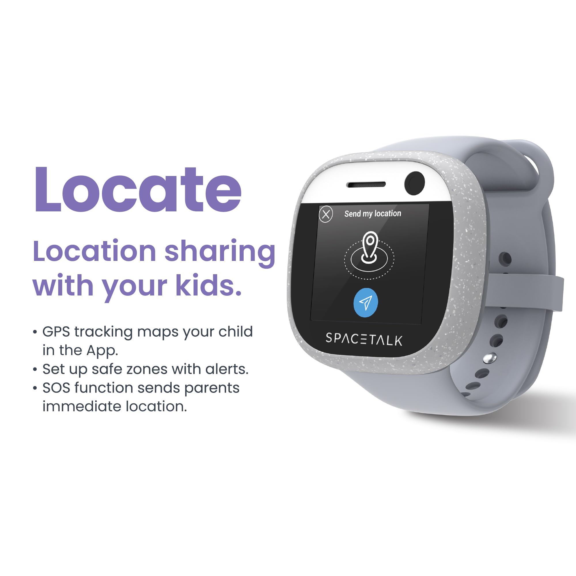 SPACETALK Adventurer 4G Kids Smart Watch with Phone and GPS Tracker - US ONLY - Ages 4-12, SIM Included, Texting, SOS Button, Camera, School Mode - Sky Blue