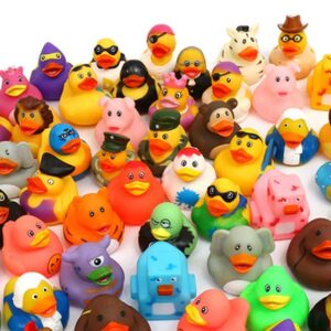 XY-WQ Rubber Duck 25 Pack for Jeeps Bath Toy Assortment - 2.3 Inch Bulk Floater Duck for Kids - Baby Showers Accessories - Party Favors, Birthdays, Bath Time, and More (25 Varieties)