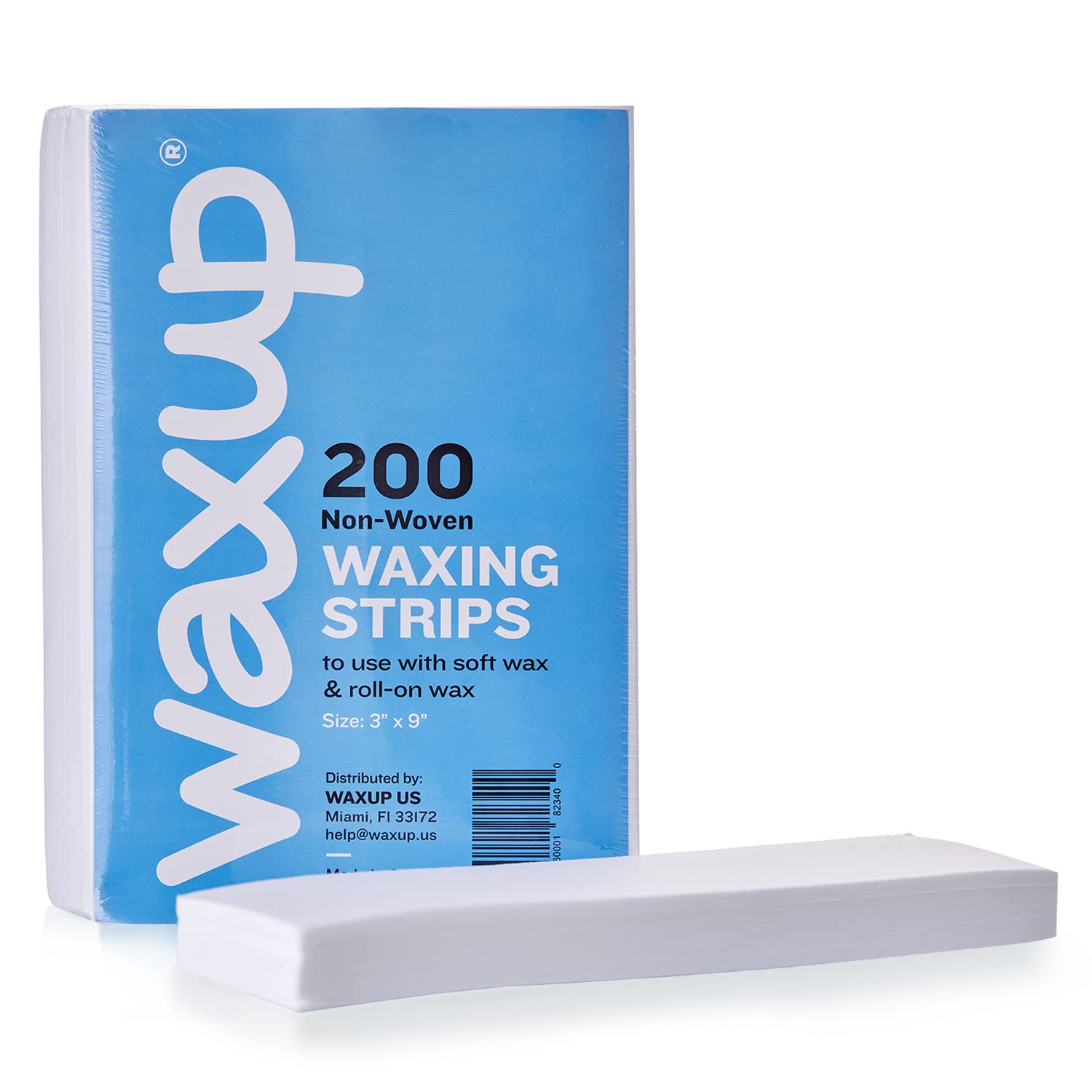 waxup Honey Roll On Wax 4 Pack and 200 Wax Strips, Before And After Waxing Skin Care Set, Hair Removal Waxing Kit.