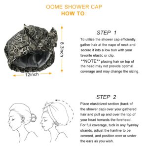 2 pieces of Shower Cap, Improved Design High-Quality Shower Cap for Women, Lightweight,100% Waterproof, Reusable bonnets for black women. (Venetian style)