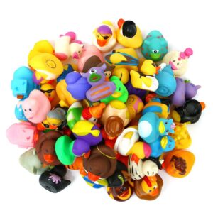 xy-wq rubber duck 25 pack for jeeps bath toy assortment - 2.3 inch bulk floater duck for kids - baby showers accessories - party favors, birthdays, bath time, and more (25 varieties)