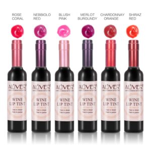 Bieyoc 6 Colors/Set Wine Lip Tint, Liquid Lipstick, Bottle Tint Set, Stain, Matte Long Lasting Waterproof Gloss Natural Moisturizing Sticks for Girls & Women Makeup, 0.24 Ounce (Pack of 6)