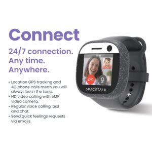 SPACETALK Adventurer 4G Kids Smart Watch with Phone and GPS Tracker - US ONLY - Ages 4-12, SIM Included, Texting, SOS Button, Camera, School Mode - Sky Blue