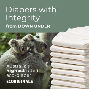 Ecoriginals Eco Disposable Diapers | Newborn Baby Size 0, 0-10lbs | 1 Pack, 30 Count | Plant-Based, Non-Toxic