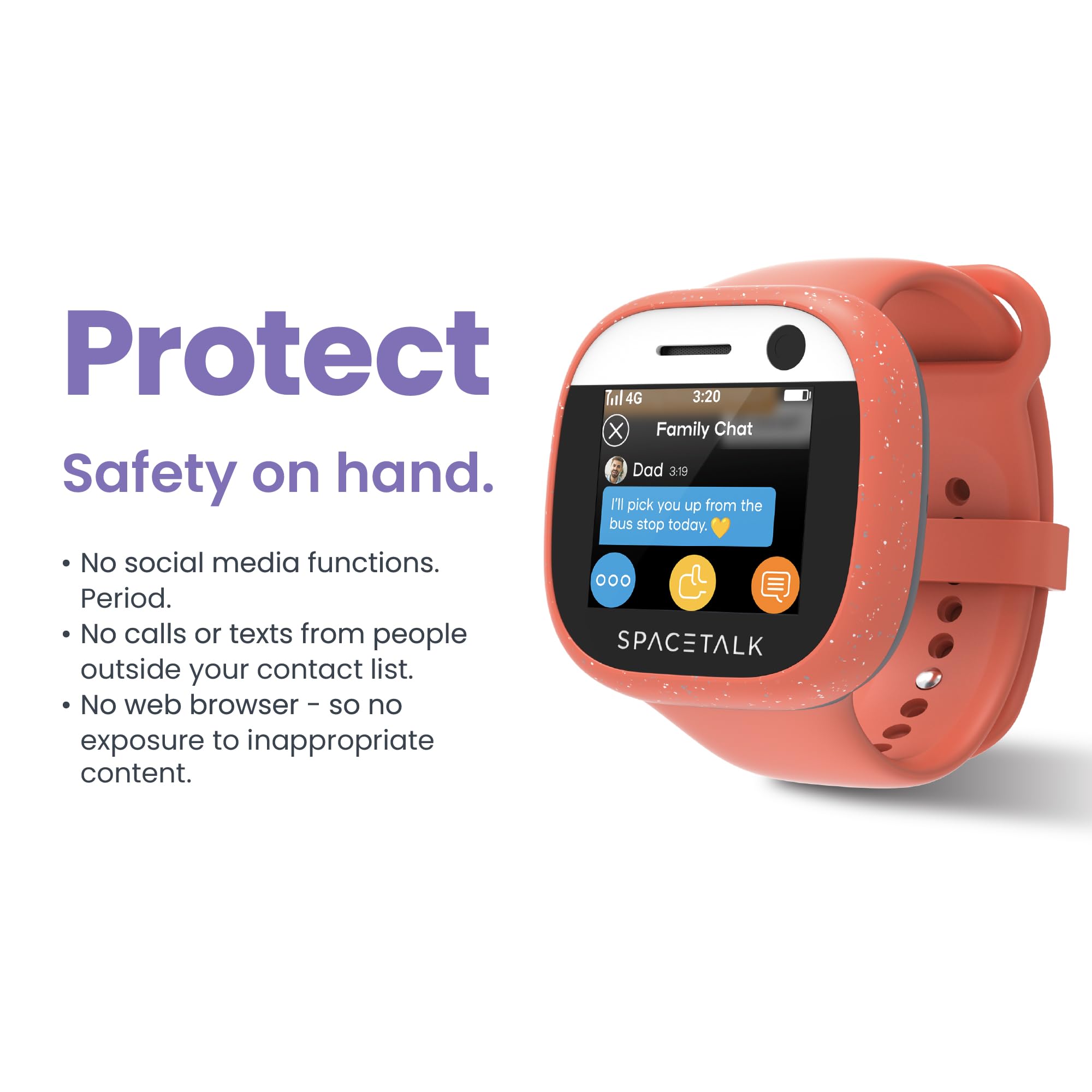 SPACETALK Adventurer 4G Kids Smart Watch with Phone and GPS Tracker - US ONLY - Ages 4-12, SIM Included, Texting, SOS Button, Camera, School Mode - Sky Blue