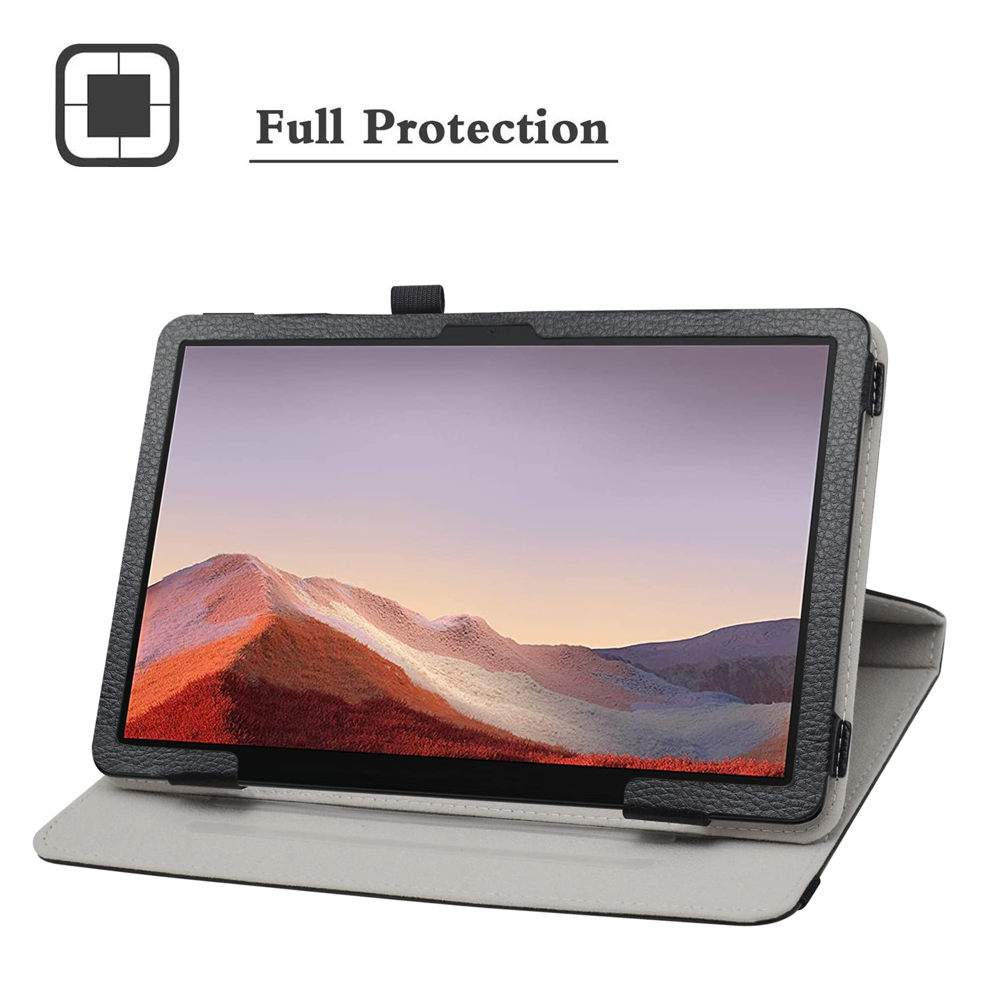 JRTAL Compatible with TCL Tab Pro 5G Case/TCL TABMAX 10.4 Case,360 Degree Rotation Stand Premium PU Cover for 10.36" TCL Tab Pro 5G TCL-9198S/TCL TABMAX 10.4 9296Q(Not fit TCL Tab 10 5G 9183),Black