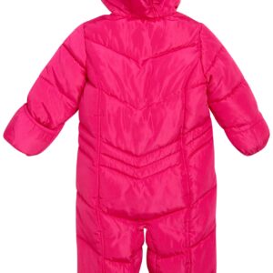 Steve Madden Baby Girls’ Pram Snowsuit – Sherpa Lined Snow Pram Bunting (3-24M), Size 12 Months, Mauve Pink Blush