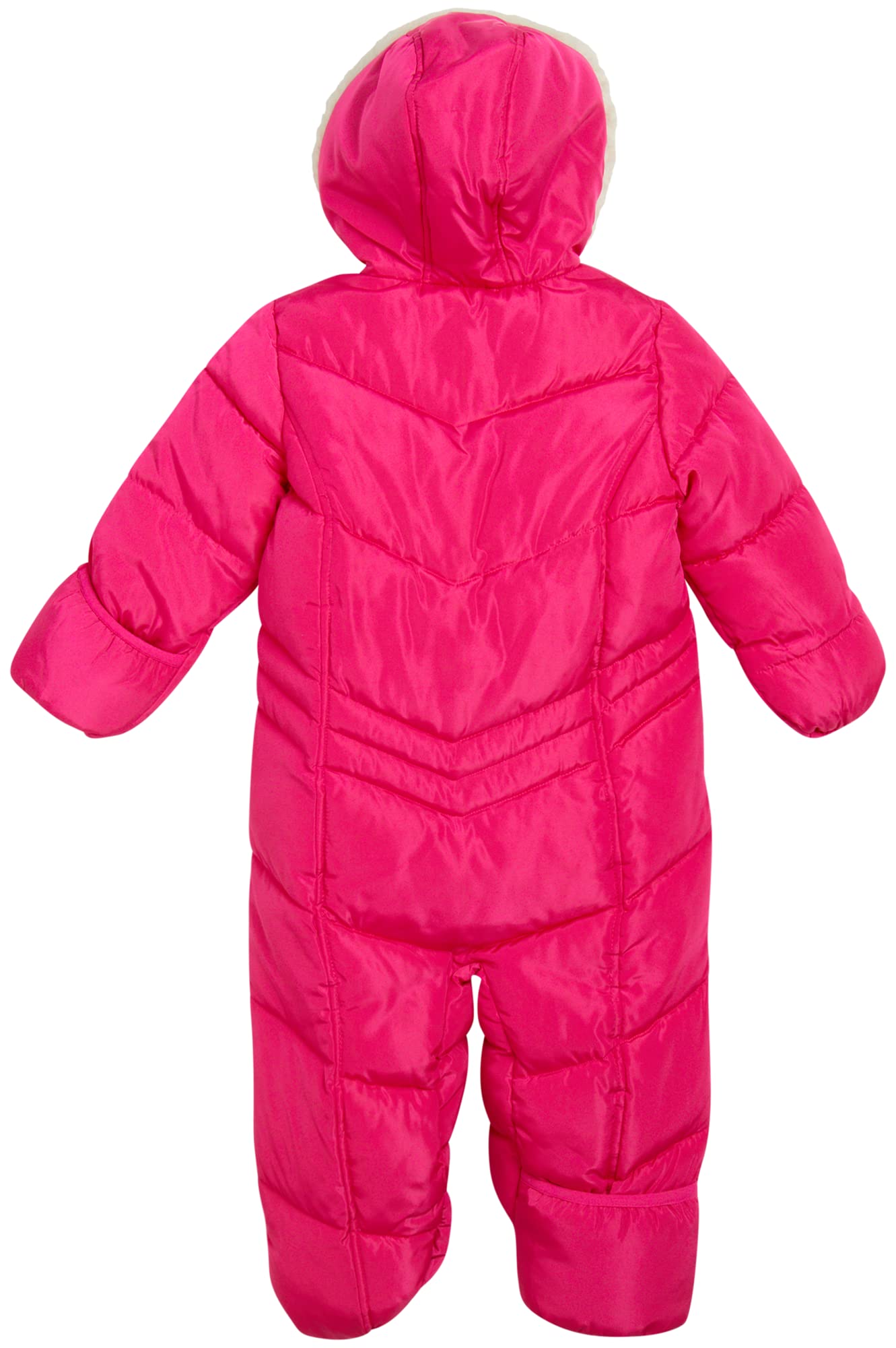 Steve Madden Baby Girls’ Pram Snowsuit – Sherpa Lined Snow Pram Bunting (3-24M), Size 12 Months, Mauve Pink Blush