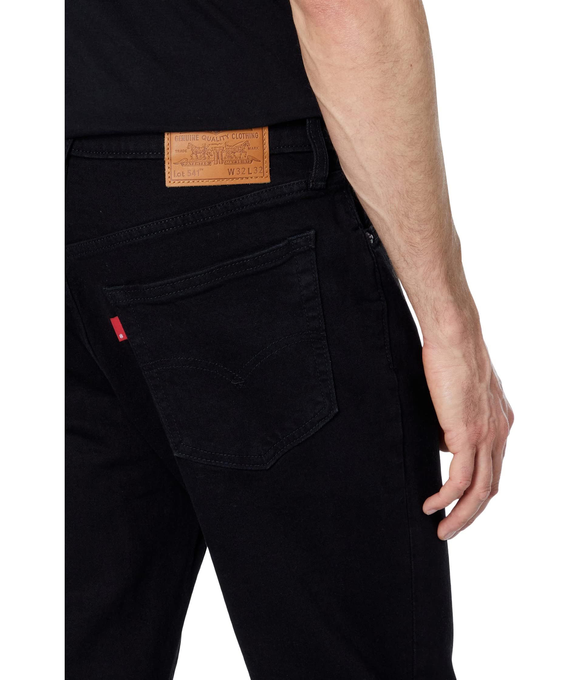 Levi's® Mens 541 Athletic Taper - Jeans for Men - Relaxed Fit - Button Closure - Zip-Fly - Classic-Five Pocket Black Leaf 34 32