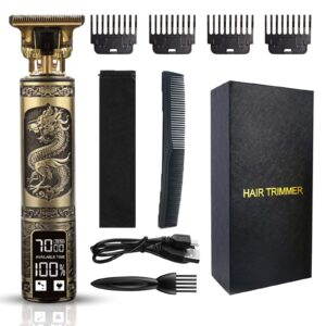 hair clippers for men,professional zero gapped cordless rechargeable beard trimmer,t-blade baldhead razor with 4 combs,precision haircut & grooming kit for barbershop, dragon phoenix