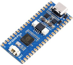 waveshare rp2040-plus board (without header), pico-like mcu board based on raspberry pi rp2040, dual-core arm cortex m0+ processor onboard 4mb flash,usb-c connector, recharge header,etc