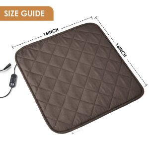 STONECREST Heated Seat Cushion Pad, Breathable Comfort Universal Seat Covers, Seat Protectors (Faux Leather, 12V-Fawn Grey)