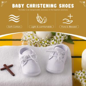 Booulfi Baby Boy Shoes 0-3 Months Walking White Infant Newborn Shoes Booties Easter Baptism Christening Outfits Gifts for Boys Girls