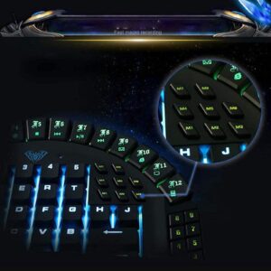 CNGY One Handed Mechanical Gaming Keyboard Portable 60 Keys Keypad, Single Gamer Controller With Wrist Rest for Computer/PC/Laptop