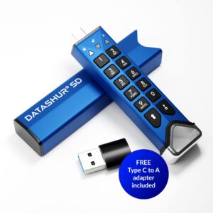 iStorage datAshur SD 1TB Encrypted USB Flash Drive with Removable iStorage microSD Cards Password Protected Secure Collaboration FIPS Compliant